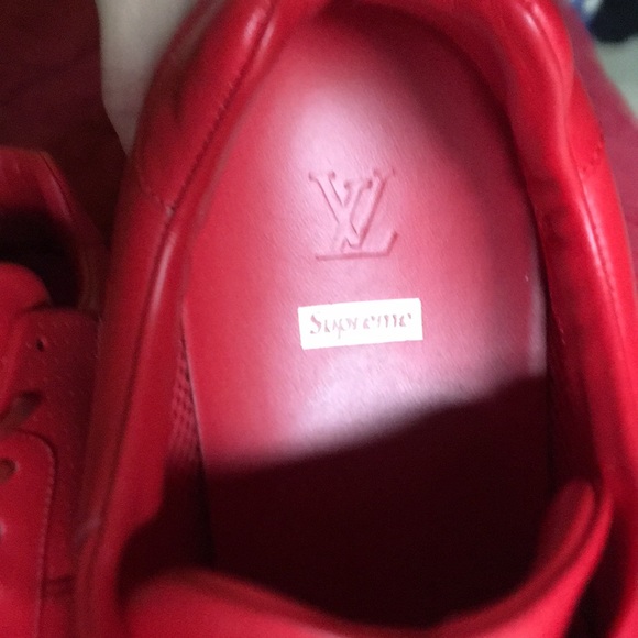 Supreme | Shoes | Rare Louis Vuitton X Supreme Red Leather Runners ...